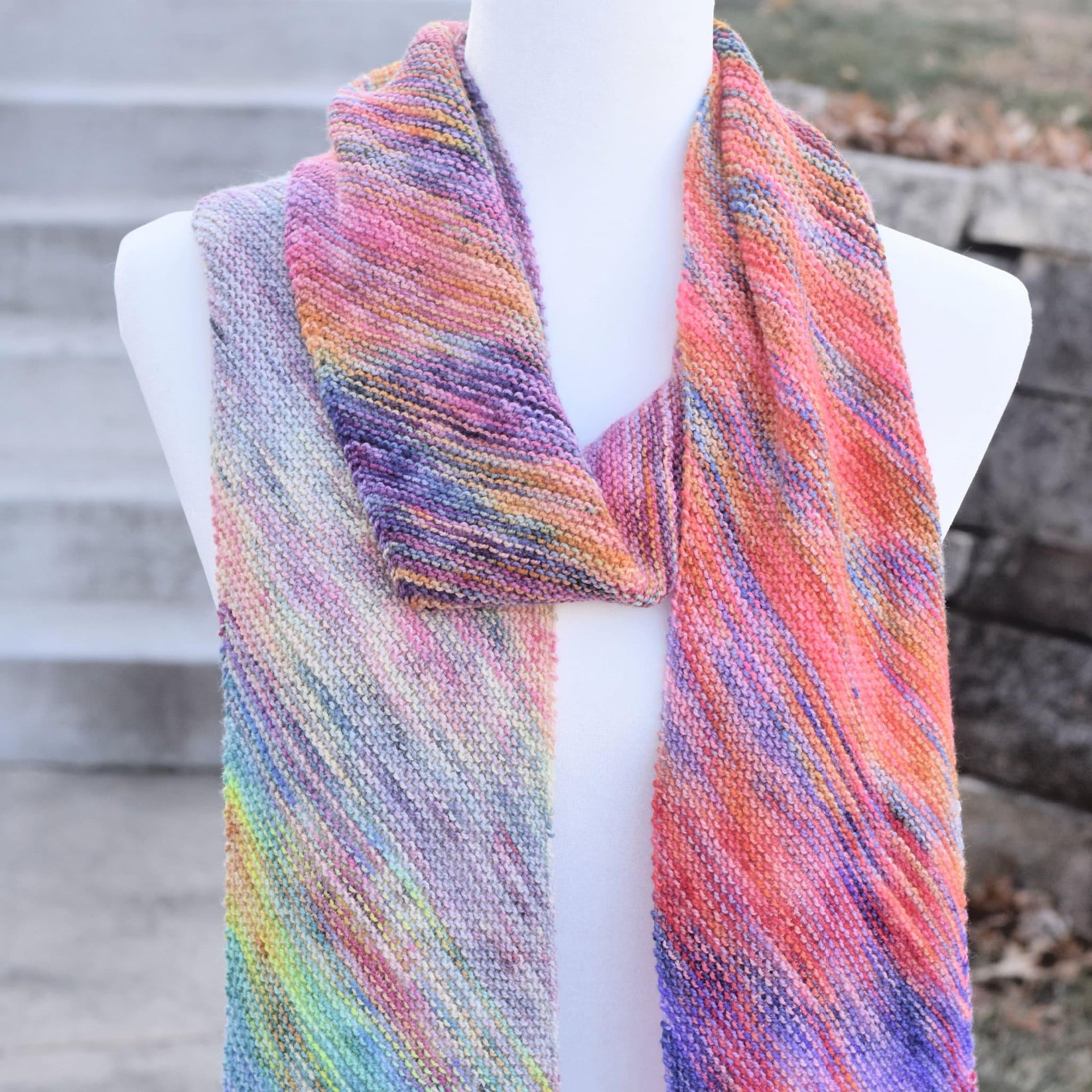 FIRESIDE FADE Scarf - PDF Knitting Pattern – Purple Wool Co.