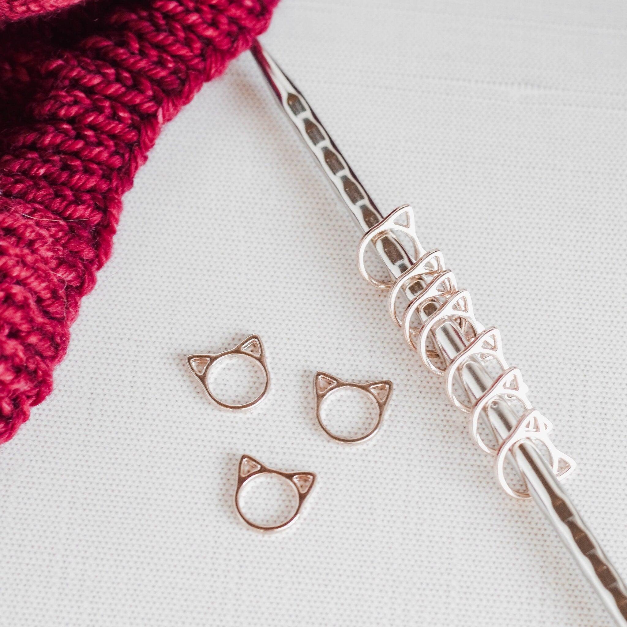 Set of 10 Cat Stitch Markers – Purple Wool Co.